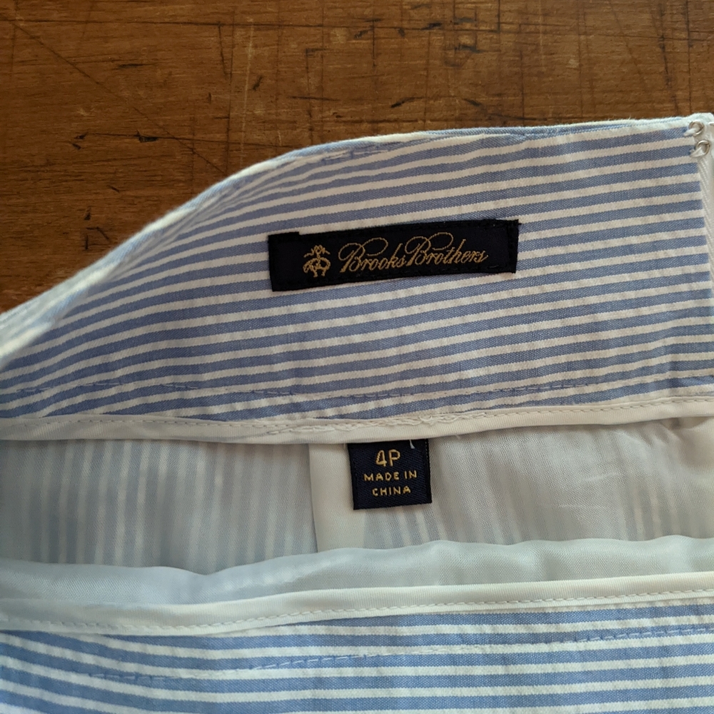Brooks Brothers Blue Seersucker Skirt - Gem